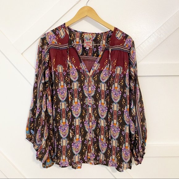 Johnny Was | Tops | Johnny Was Printed Roco Button Down Blouse Small ...